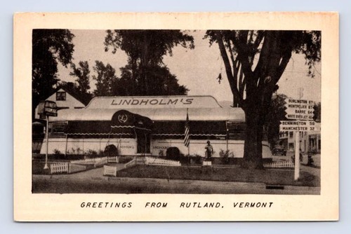 Lindholm's Diner RUTLAND Vermont ~ Vintage Roadside Restaurant Postcard ...