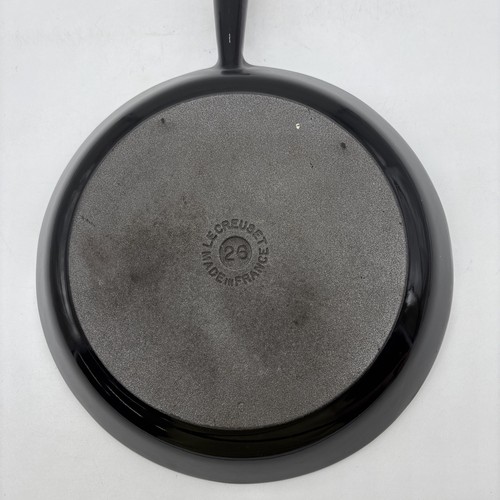 Vintage Le Creuset #26 Cast Iron Black Enamel Chef’s Skillet Fry Pan ...