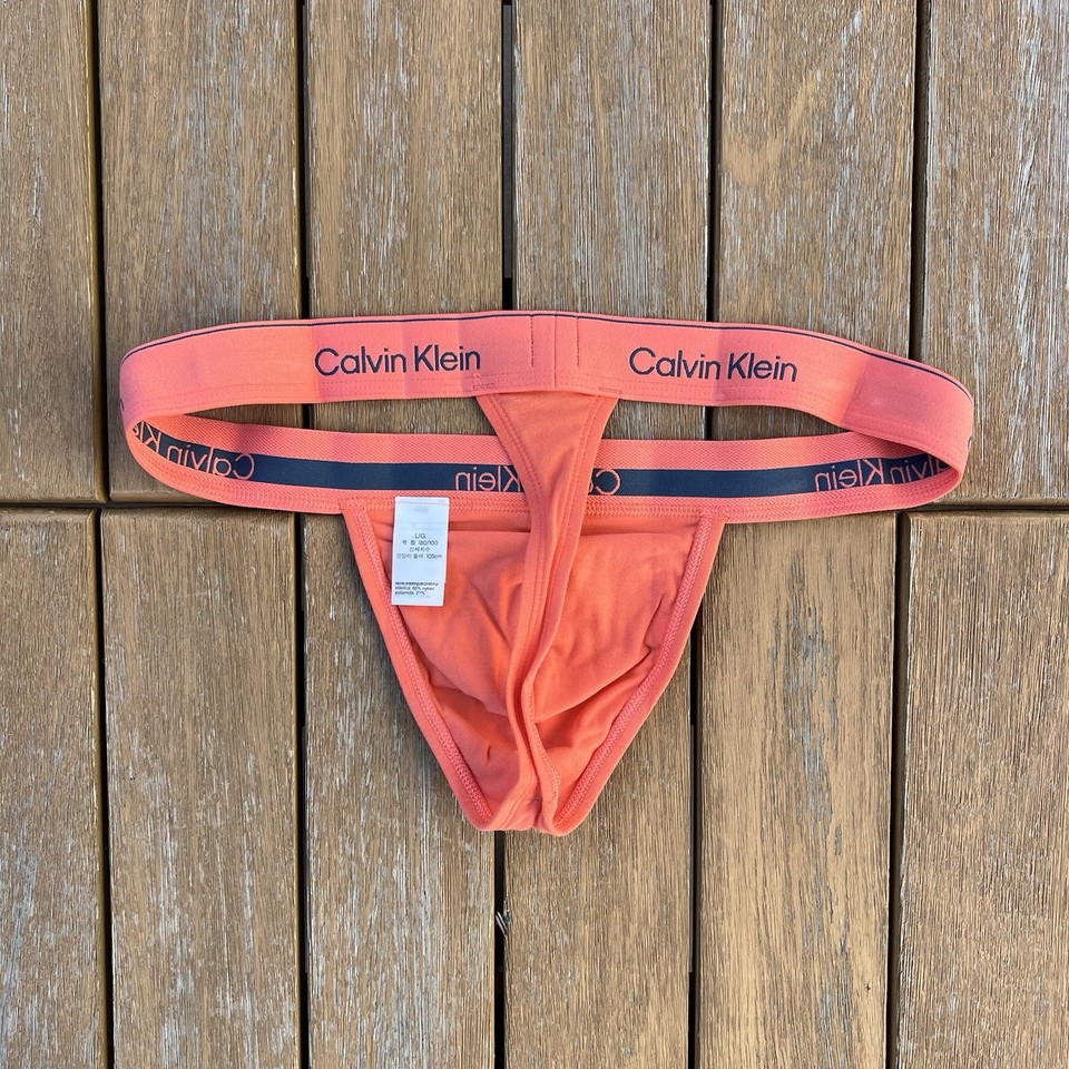 Calvin Klein CK mens Orange Icon cotton G-string thong underwear S M L ...