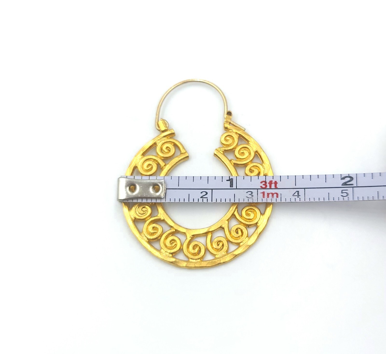 Etruscan Byzantine Hoop Gold tone Filigree Circle Gypsy Statement ...