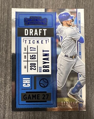 2020 Panini Contenders Draft Ticket Blue #59 Kris Bryant Cubs /149 | eBay