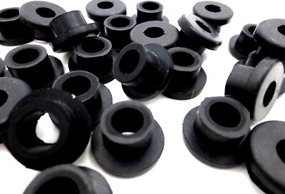 Rubber Flange Bushing Push-In Fits 1/2" Hole, Has 1/4" Thru Hole, Free ...