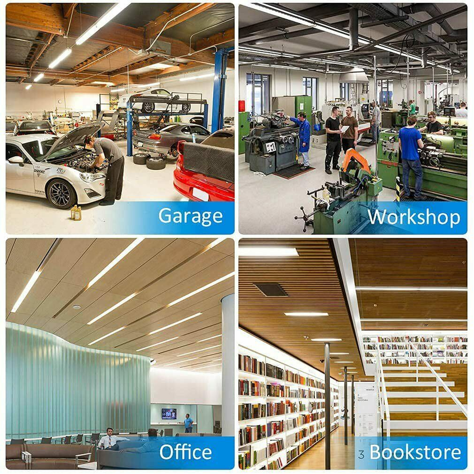 4-100 Pack 4ft T8 LED Tube, 36W Garage & Shop Lighting, Ceiling Fixture ...