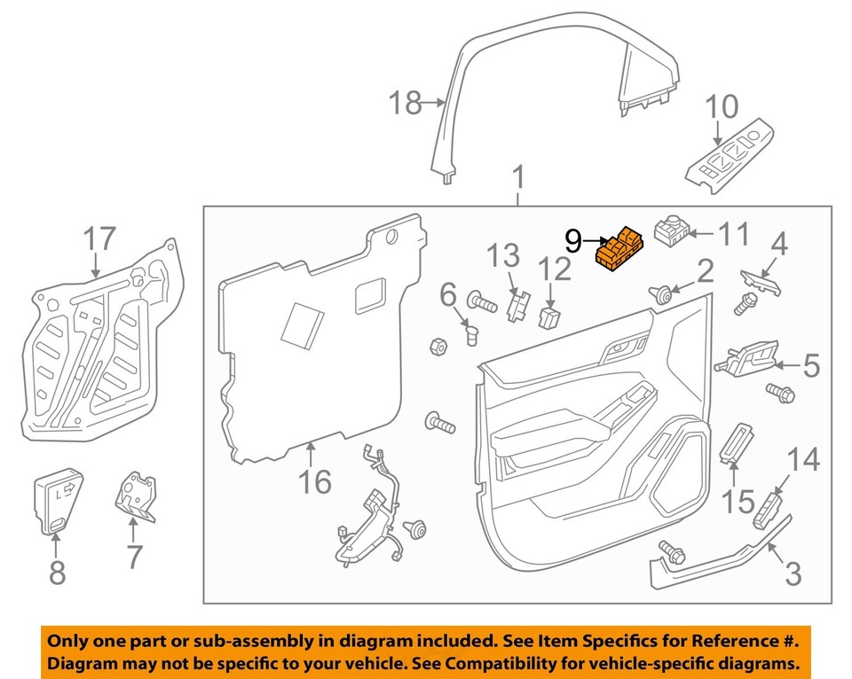2015-2017 TAHOE YUKON DRIVER FRONT DOOR MASTER WINDOW SWITCH NEW GM ...
