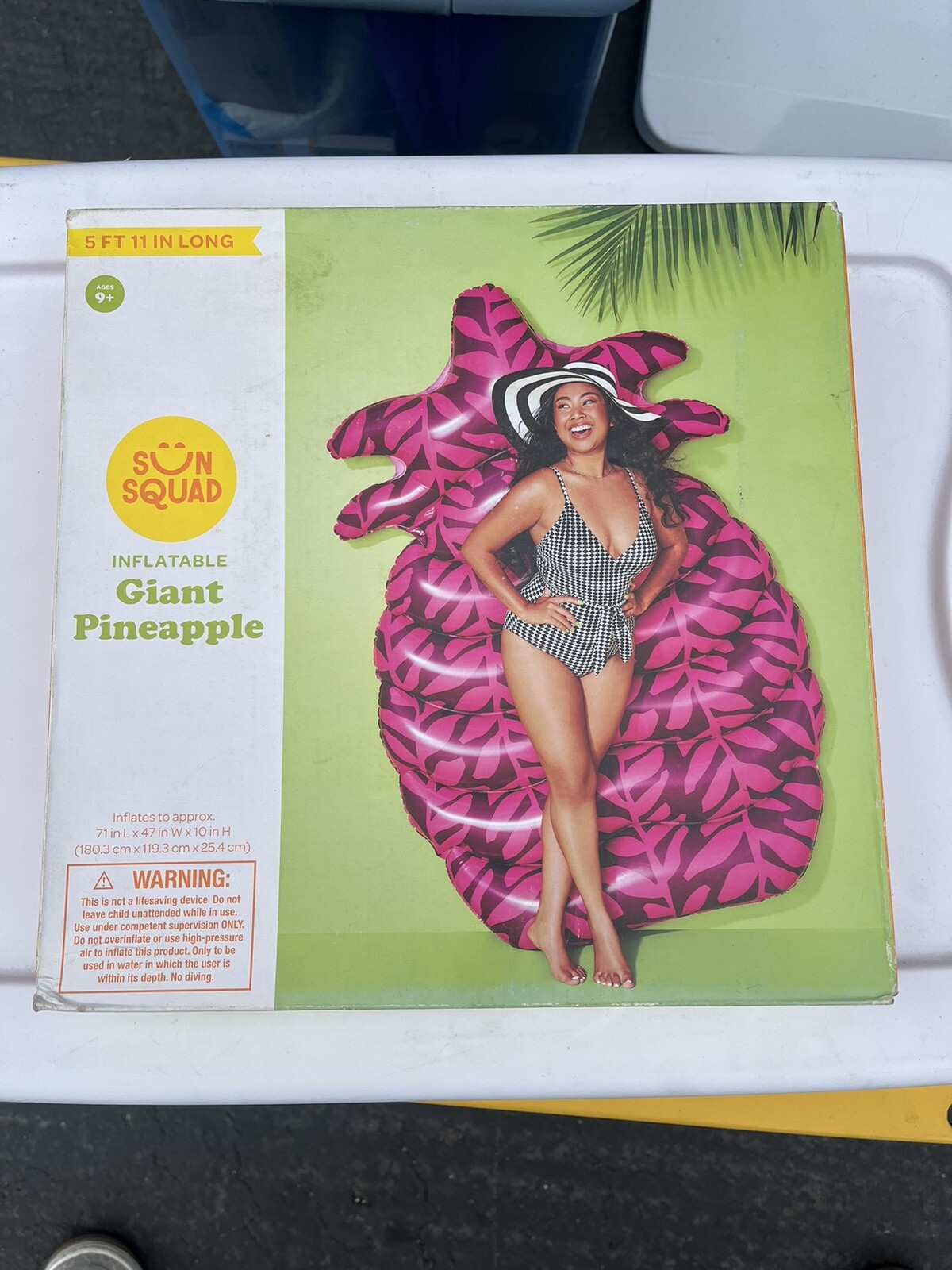 Sun Squad Inflatable Giant Pineapple Pool Float 5ft X 11 In. Long ...