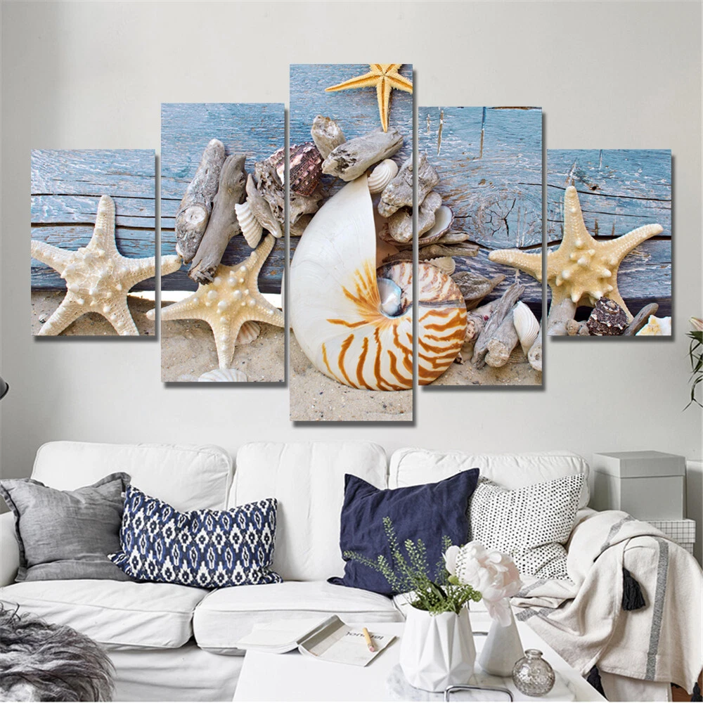 Boardwalk Seashells Wall Art Beach Sea For Dining Room, 47% OFF