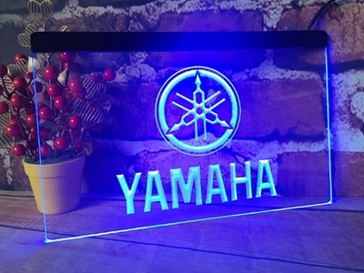 YAMAHA LED NEON LIGHT SIGN MOTORCYCLE RACING MAN CAVE GARAGE SHED WALL ...