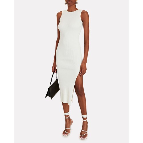 NONCHALANT LABEL Women's Dulce Rib Knit Midi Dress White Sz M NWT 298 ...
