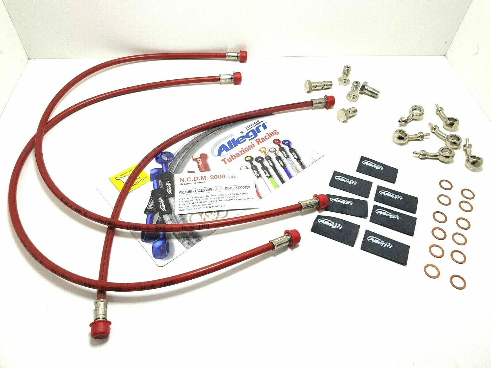 Set Brake Pipes Anter & Rear Red Mounts Grey Yamaha 600 YZF-R6 2006 ...