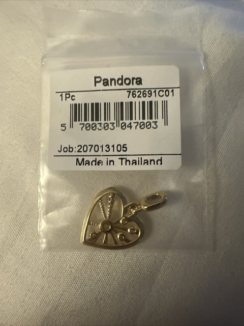100 Original PANDORA ME Brand 762691C01 Gold Heart & Rays Medallion ...