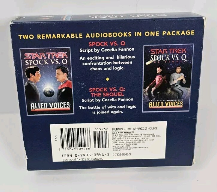 The Spock vs. Q Collection Audio CD 3 DISC 9780743509466 | eBay