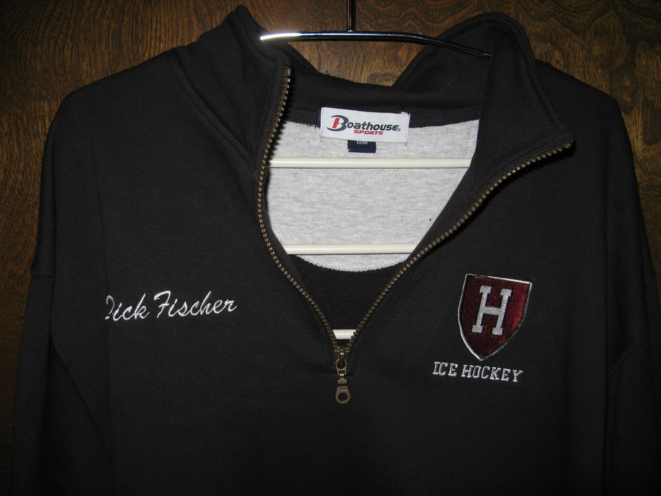 Mens Harvard University Hockey 1/4 Zip Boathouse Sports Pullover Jacket ...