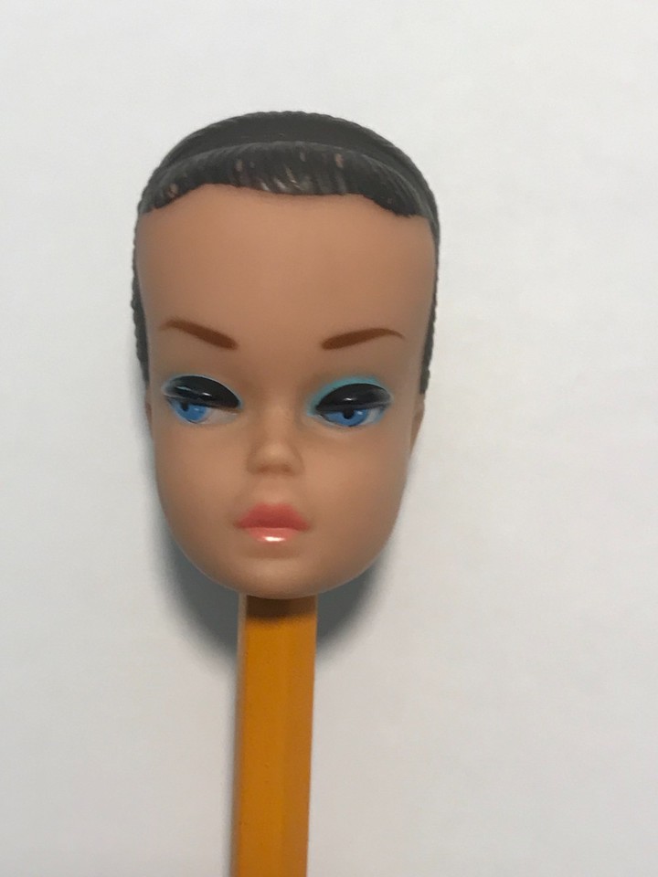 Vintage Barbie FASHION QUEEN HEAD W/ Brunette SIDE PART WIG (1960s) | eBay