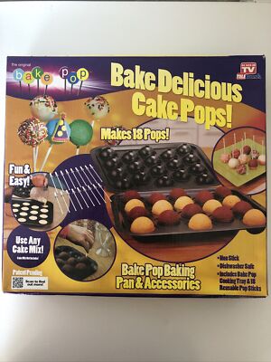 TeleBrands Bake Pop Cake Pops Baking Pan and Accessories Makes 18 Pops ...