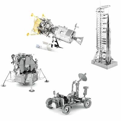 Set of 4 Metal Earth Model Kits Apollo Lunar Module - Rover - CSM LM ...