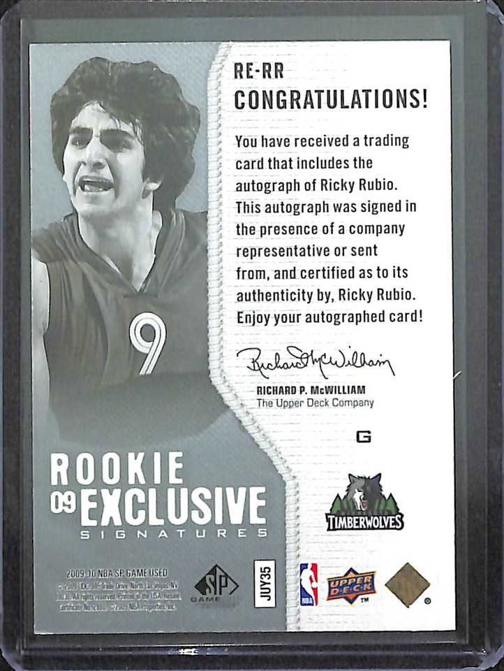2009-10 SP Game Used Rookie Exclusive Signatures Autograph #RE-RR Ricky ...
