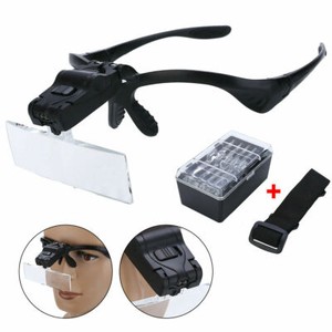 Led Head Magnifying Glasses with Light Hands Free Headband Magnifier+5 ...