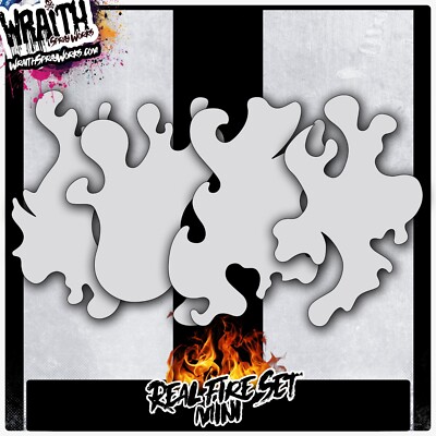 Real Fire Stencil Set (MINI) - Reusable Airbrush Stencil Template | eBay