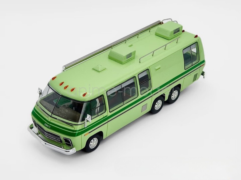 1:64 Green HEC GMC Motor Home Road Trip RV Van Diecast Resin Toy Model ...