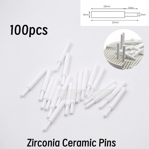 100pcs Dental Zirconia Ceramic Pins for Dental Lab Honeycomb Firing ...