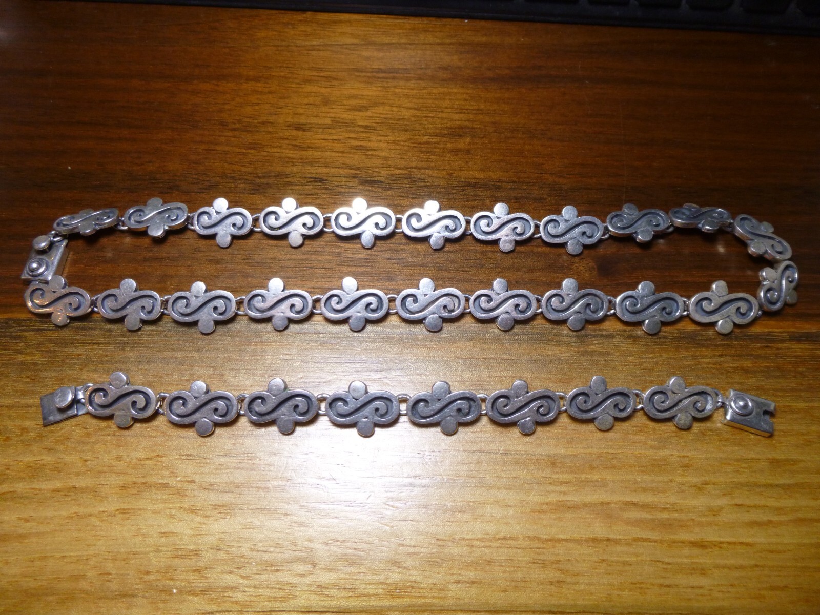 Los Ballesteros of Taxco 925 Silver Necklace & Bracelet SET - 141 grams ...