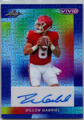 2024 Leaf Vivid Football Dillon Gabriel Base Autograph Navy Blue Mojo 7 ...