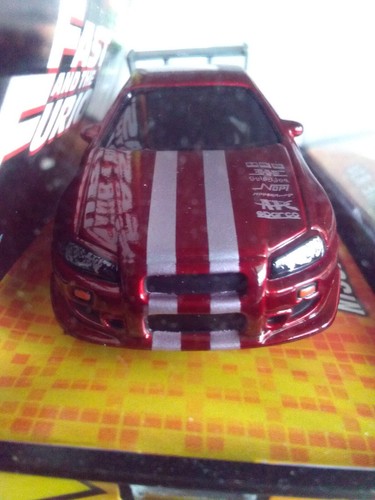 '04 JOHNY LITE HO SLOT CAR XTRACTION NISSAN SKYLINE R34 MAROON/SILVER F ...