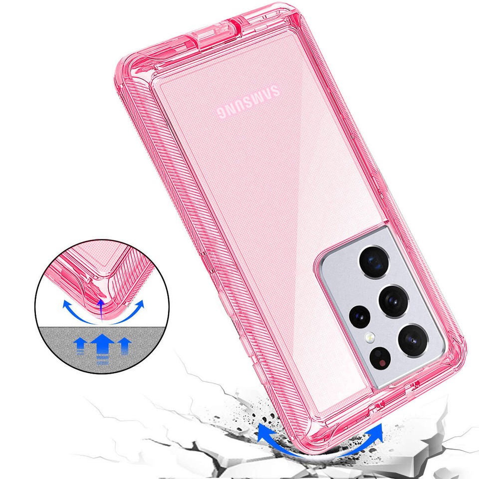 For Samsung Galaxy S21 Ultra Plus 5G Clear Transparent Rugged Crystal ...