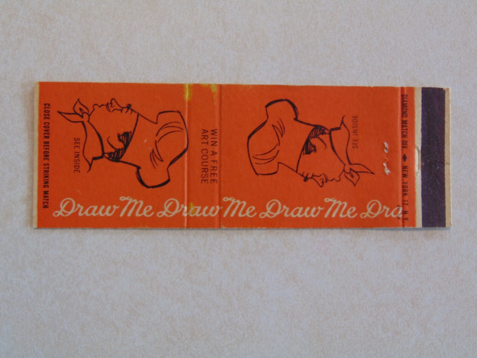 AL265 Vintage Matchbook Cover Draw Me Draw Me Art Instruction Schools ...