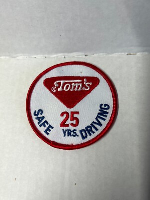 Vintage Tom's Peanuts Cloth Patch Safe 25 YRS. Driving | eBay