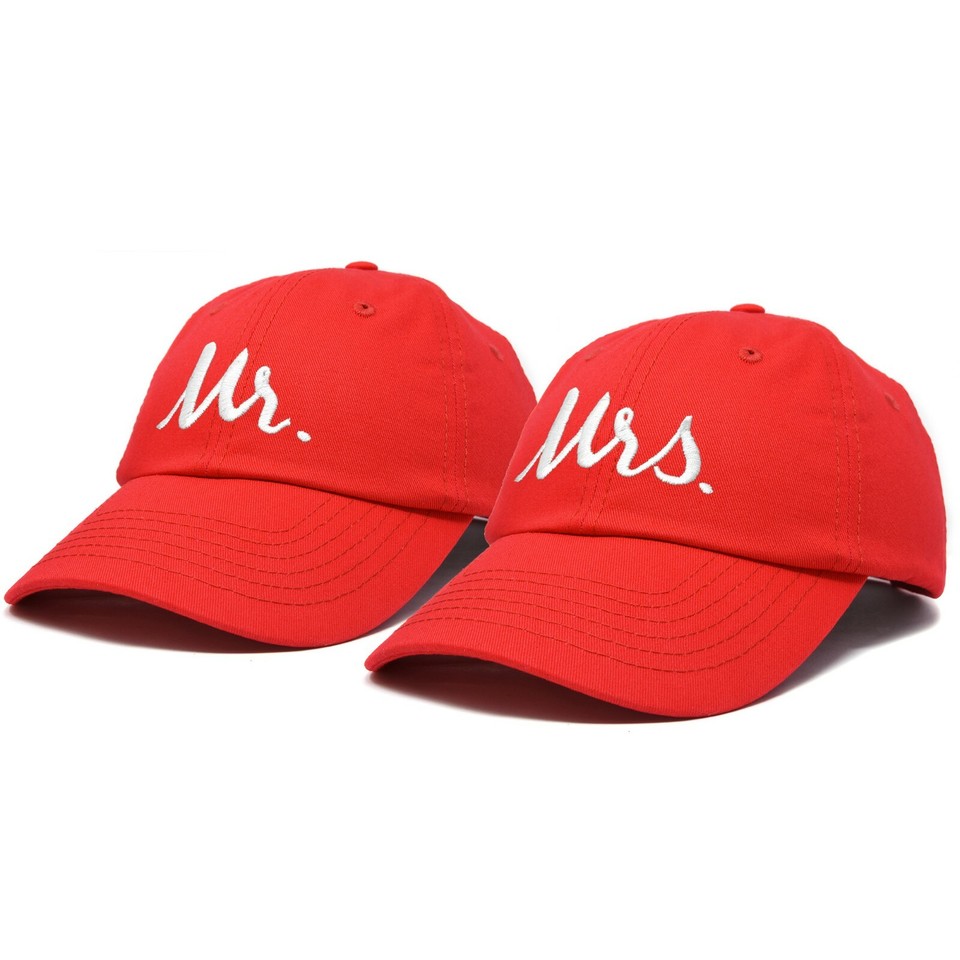 DALIX Mr. and Mrs. Baseball Cap Bride Groom Matching Hats Couples Set ...