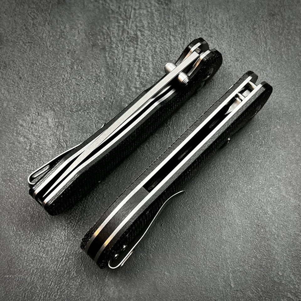 VORTEK BORIS Black Micarta D2 Ball Bearing Blade EDC Folding Deep ...