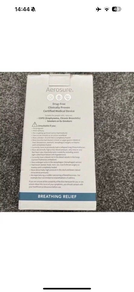Revitive Aerosure Breathing Device RRP£220 SAVE £120 COPD SMOKERS&EX 🚫 ...