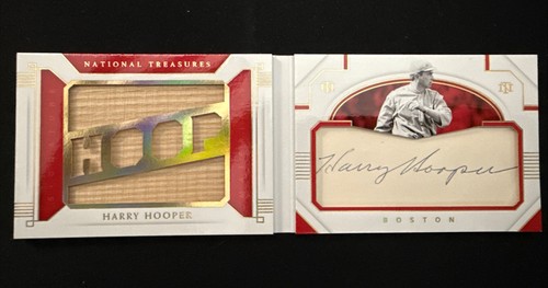 HARRY HOOPER 2021 NATIONAL TREASURES CUT SIGNATURE “HOOP” BAT 5/5 GAME ...