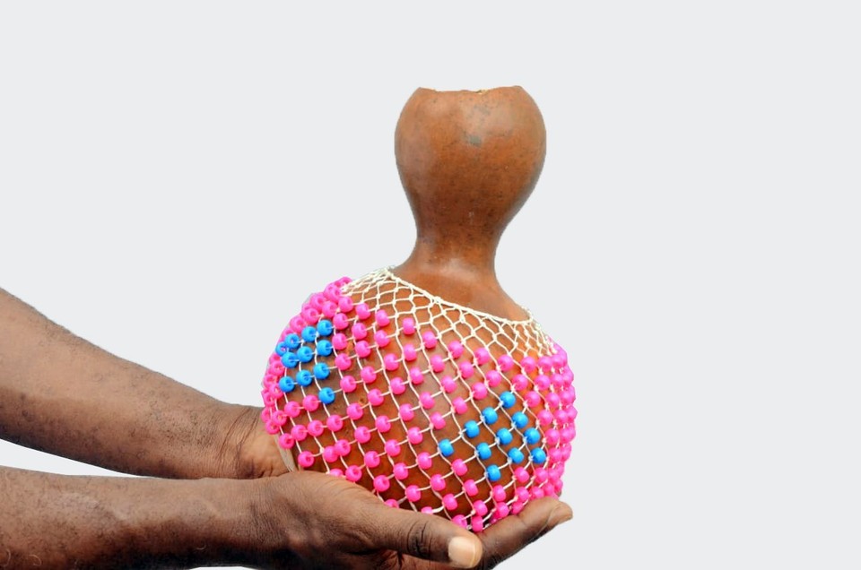 Shekere - African Percussion Shaker, Beaded Maracas from Nigeria (Small ...