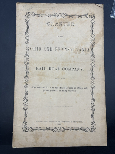 1849 Charter of the Ohio and Pennsylvania Railroad Company Rail Road | eBay