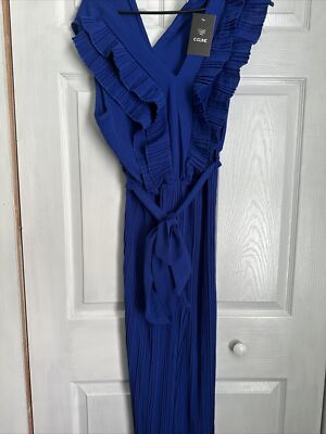 C. Cline Blue Sleeveless Ruffle-Front Sheath Dress Size M | eBay