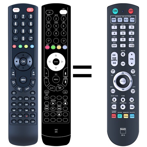 SR8 SR9 Replacement Remote Control For NAD C368 C375 C375BEE C422 C658 ...