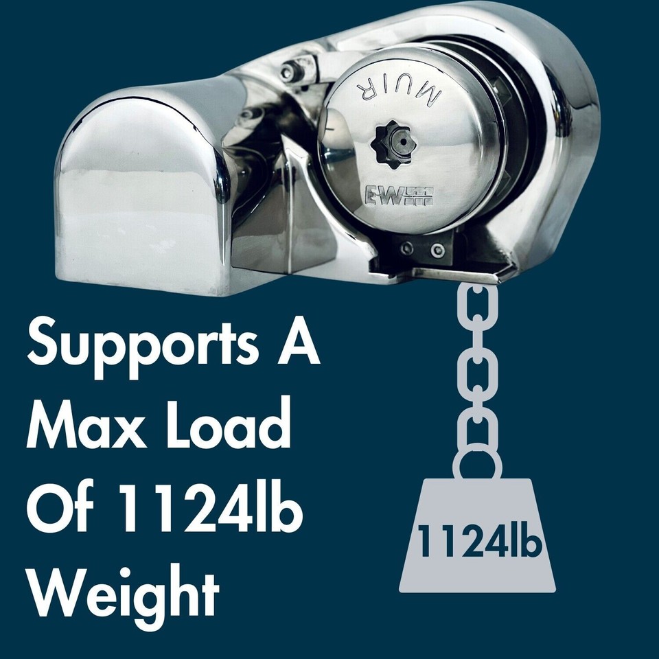 Muir H900 Marine Anchor Winch Windlass 26' to 39' vessels 900W FREE ...