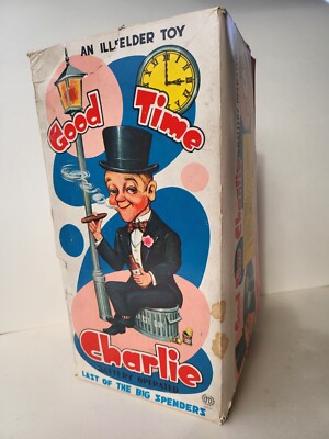 Tin Toy/REPRO BOX ONLY! 1960's ILL ELDER TOY-Japan bat.op. GOOD TIME ...