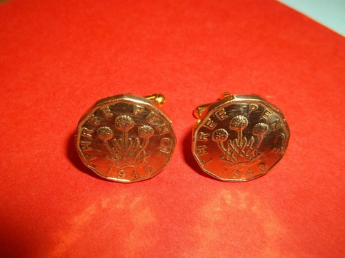THREE PENNY BIT COINS - GOLD CUFF LINKS - 1937 to 1967 | eBay