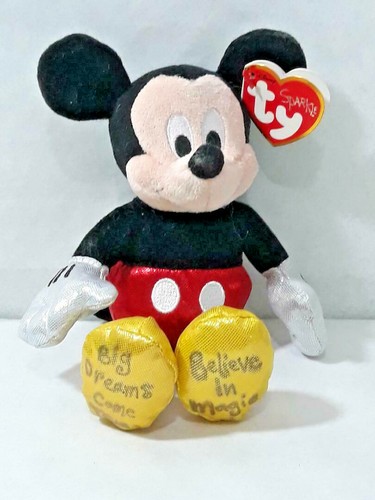 Disney Mickey Mouse Sparkle Ty Plush Stuffed Animal Figure 8" 2016 ...