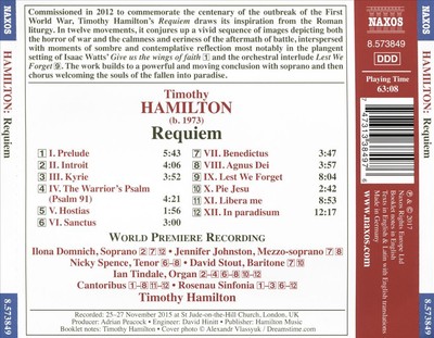 TIMOTHY HAMILTON / CANTORIBUS TIMOTHY HAMILTON: REQUIEM NEW CD 747313384976| eBay