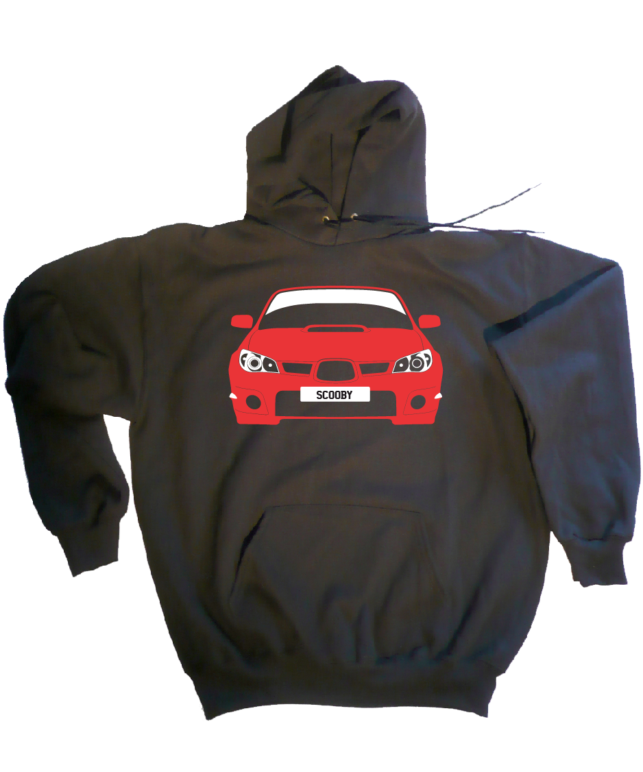 CUSTOM HTees hoody: Scooby Hawk Eye Impreza, Pick car's colour & plate ...