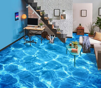 3D Blaue Wellen C7271 Fußboden Wandbild Unentschied BildTapete Familie ...