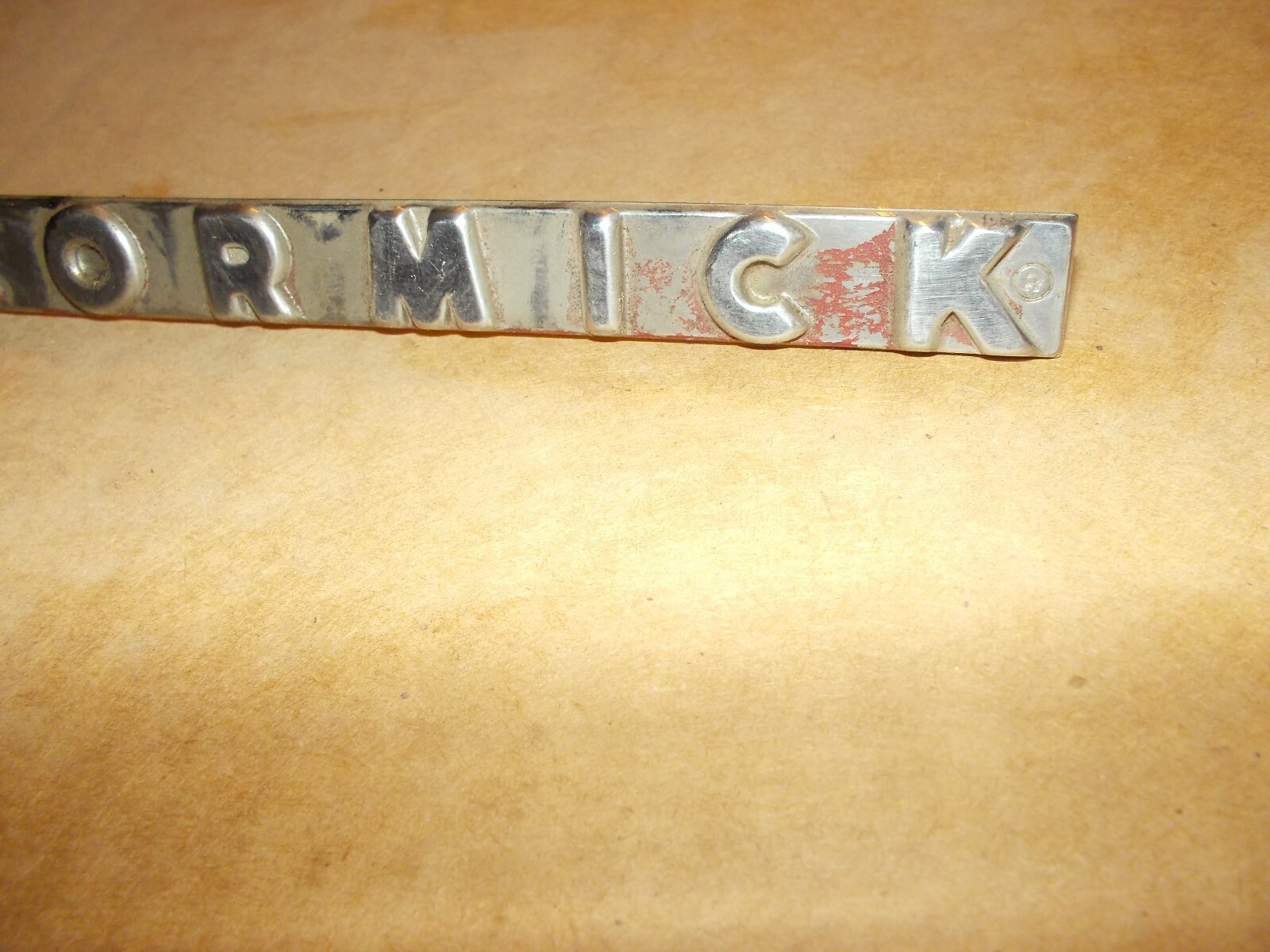 Farmall Cub tractor good Original IH IHC CHROME hood McCormick emblem ...