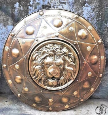Medieval Metal Shield King Lion Face Shield 22" Handmade Armor Shield ...