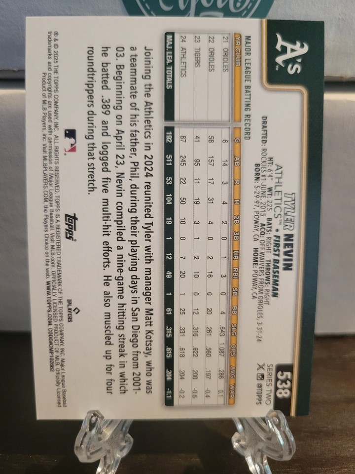 2025 Topps Series 2 Tyler Nevin Sandglitter Parallel | eBay