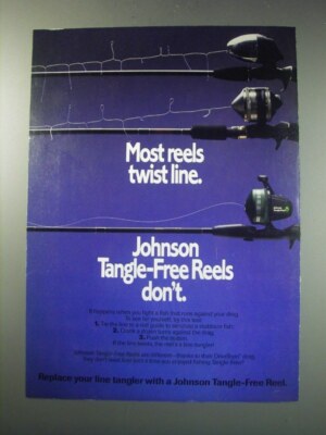 1991 Johnson Tangle-Free Fishing Reels Ad - Most reels twist line | eBay