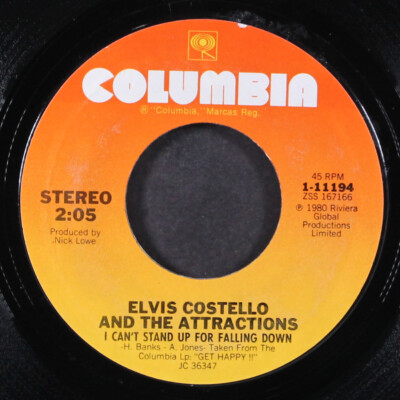 ELVIS COSTELLO: i can't stand up for falling down / girls talk Columbia ...
